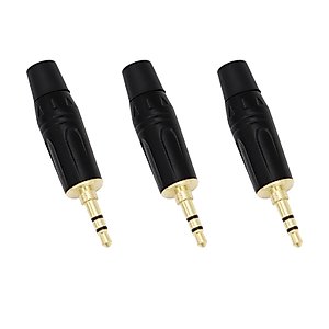 Fancasee 3 Pack 3.5mm Stereo Plug TRS 1/8" 3.5mm Male Solder Adapter Jack DIY Audio Cable Connector for Audio Cable Repair Replacement