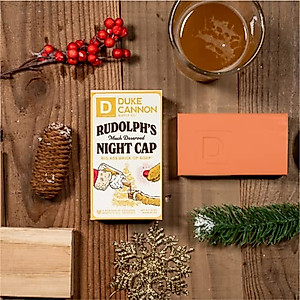 Duke Cannon Supply Co. Big Ass Brick of Soap Bar for Men Holiday Edition Rudolph's Much Deserved Night Cap (Toasted Cinnamon&Leather)Multi-Pack- Superior Grade, Extra Large, Paraben-free 10 oz(3 Pack)