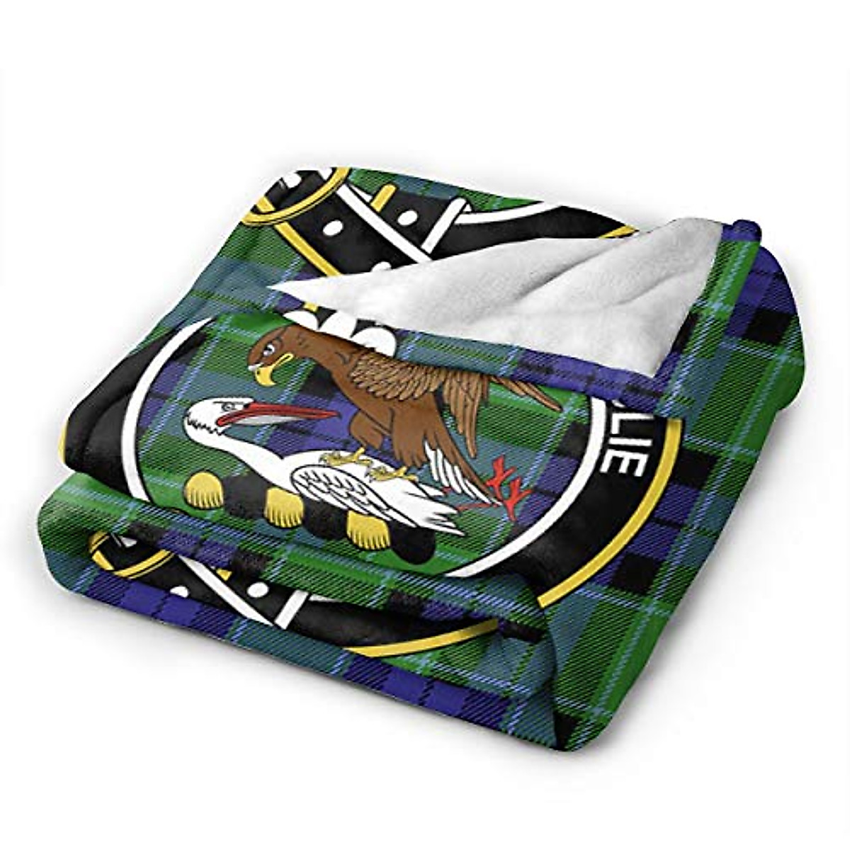 Jun2K Ultra-Soft Micro Fleece Blanket,Graham Tartan Clan Badge Throw Blanket Sheet 80"x60"