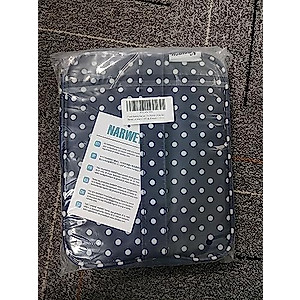 Narwey Travel Makeup Bag with Brush Compartments，Portable Cosmetic Bag，Make up Bag Makeup Organizer Case with Brush Storage for Women(Blue Polka Dot)