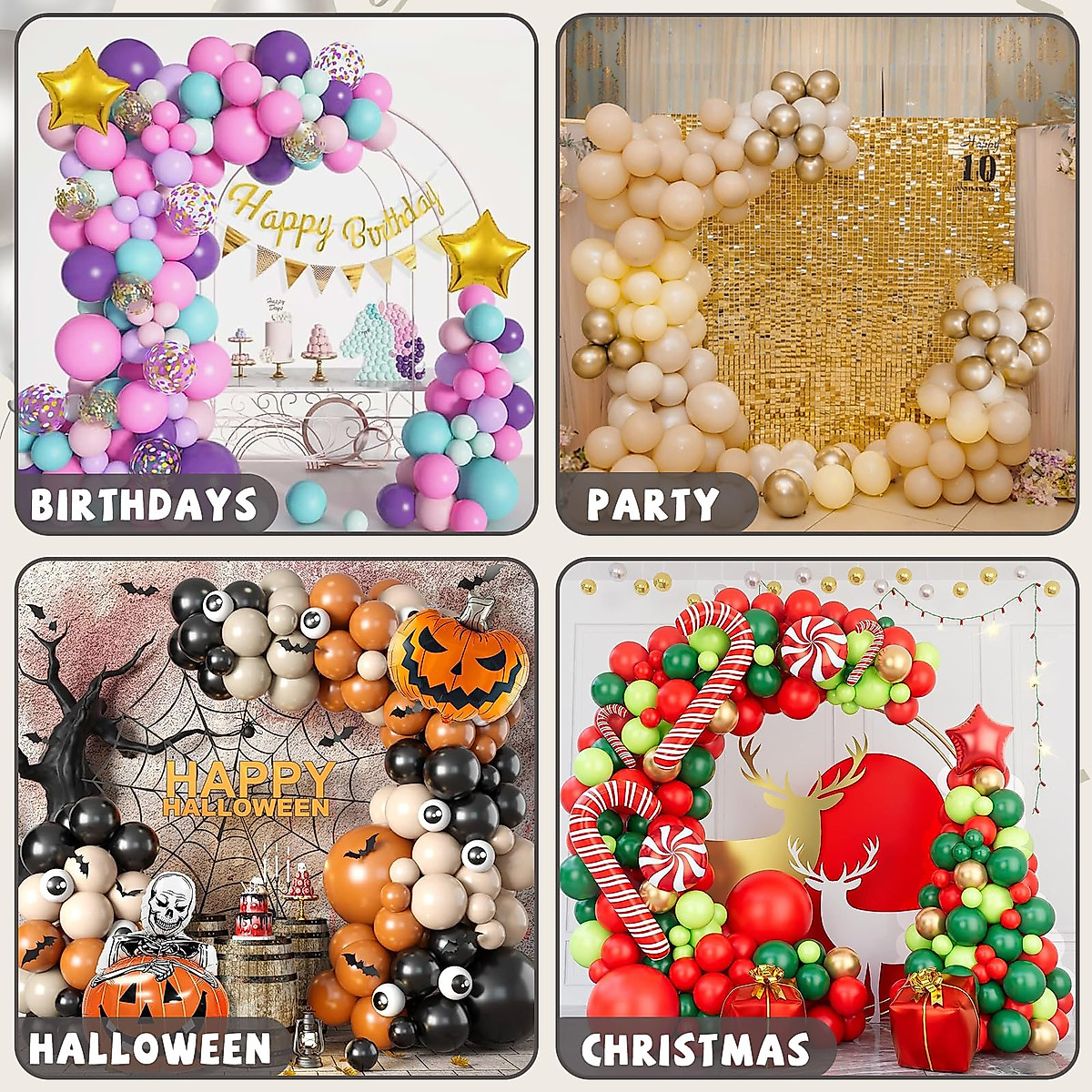 Balloon Arch Kit, Adjustable Balloon Arch Stand: Balloon Arch Frame Garden Arbors with Base - for Wedding Baby Shower Birthday Party Supplies Decorations (Black)