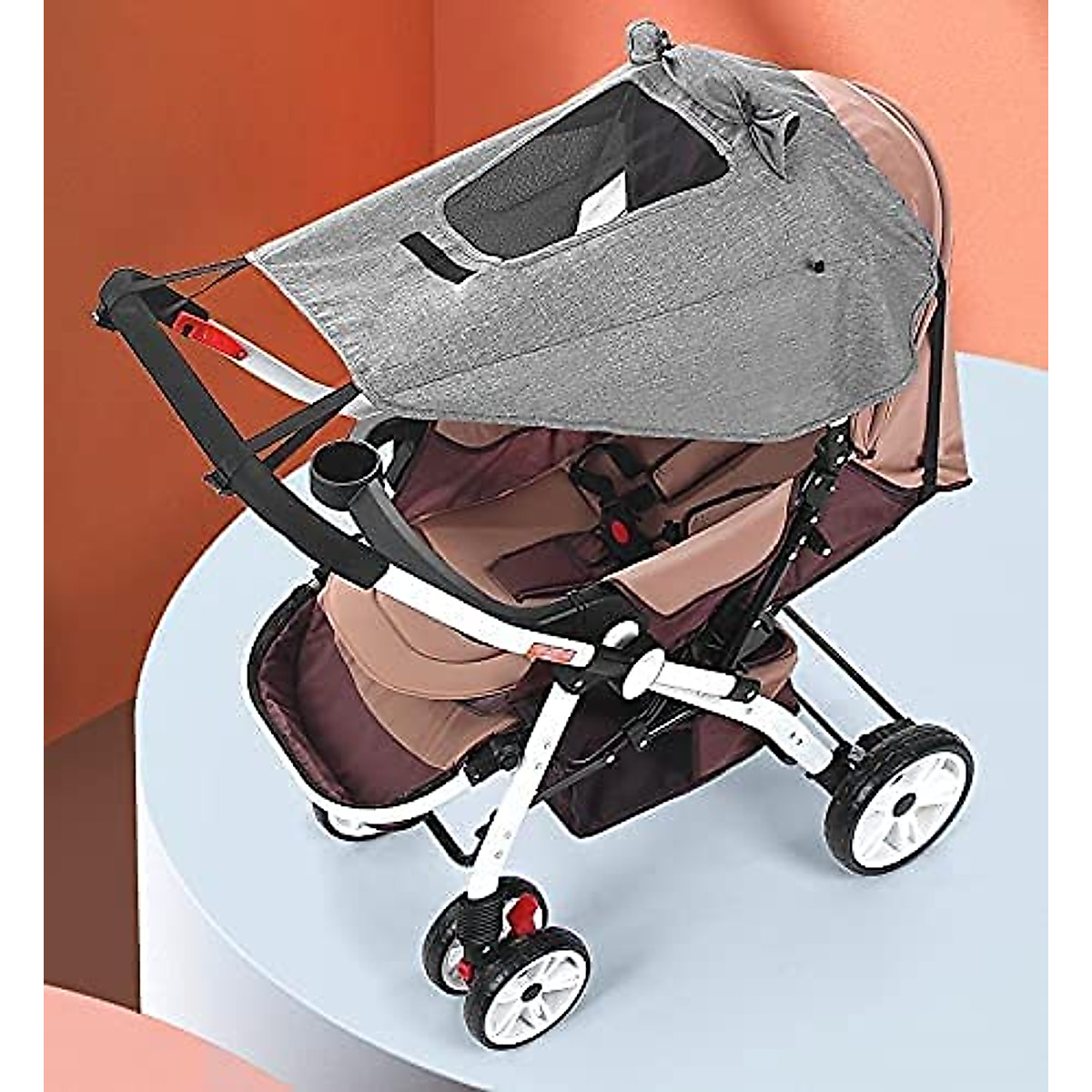 Baby Stroller Sun Protection Stroller Sun Shade Waterproof Sun Covers Universal Baby Pushchair Sunshade Pram Buggy Infant Stroller Sunshade Sun Sail UV 50+ Sun Rain Shade Canopy Cover Viewing Window