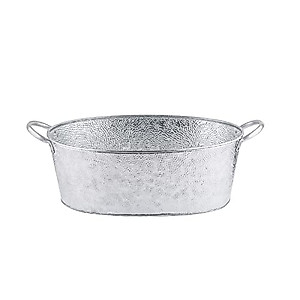 TableCraft Galvanized Collection Oval Beverage Tub, 22.8 x 12.5 x 7.4-Inch