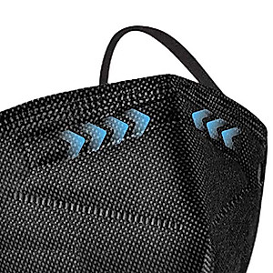 Face Mask Black with Breathing-Valve 5 Pack | Disposable Face Masks for Woman and Men 5 Layer Non-Woven | Sport Face Mask for Protection | Breathable Face Mask Lightweight and Comfortable on Skin