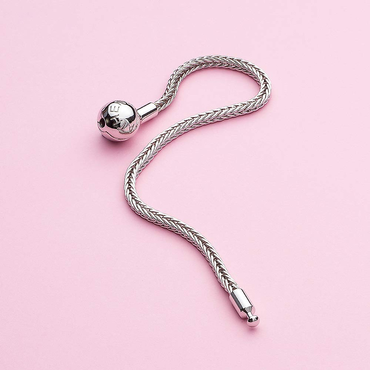 ATHENAIE 925 Sterling Silver Basic Wheat Chain with Openable Clasp Charms Bracelet for Birthday Gift 20CM