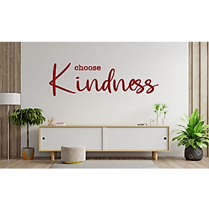 Kindness Vinyl Wall Decal - Customizable Inspirational Quote - Choose Kindness - Home Decor for Bedroom, Family Room, Classroom, or Office - Removable Sticker
