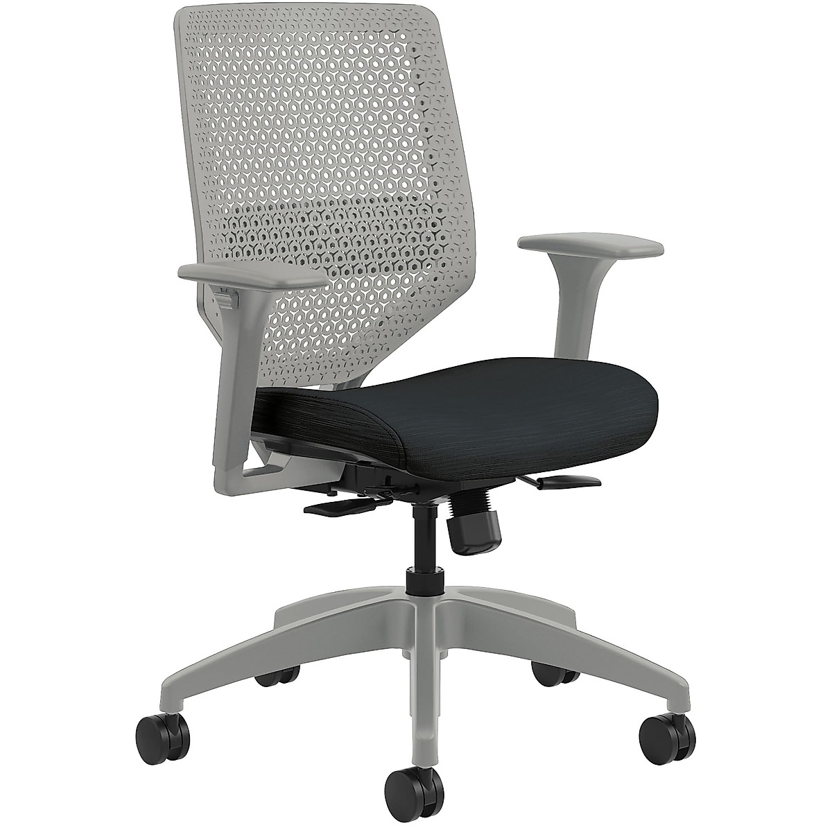 HON, SVR1AILC10TK, Solve Series ReActiv Back Task Chair, Supports up to 300 lbs., Ink Seat/Titanium Back, Black Base