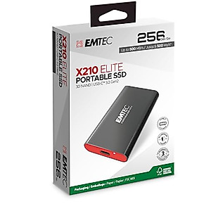 Emtec 256GB X210 Elite SATA III Portable Solid State Drive (SSD) with NAND Technology ECSSD256GX210
