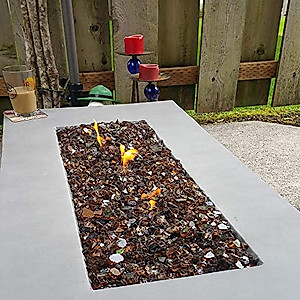 GASPRO 30 LB Fire Glass High Luster, 1/2inch Reflective Tempered Fire Glass in Cosmic Copper for Propane or Natural Gas Fire Pit or Fireplace