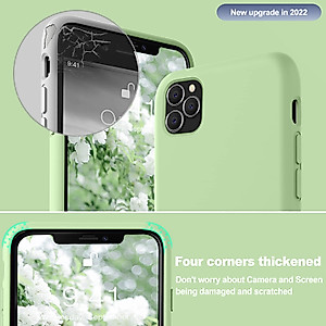 Vooii for iPhone 11 Pro Case, Soft Liquid Silicone Slim Rubber Full Body Protective iPhone 11 Pro Case Cover (with Soft Microfiber Lining) Design for iPhone 11 Pro - Matcha