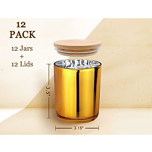 Aroparc Candle Jar, Wholesale Candle Container, 12 Pack 10oz Candle Jars with Lids Tumbler Jar for Candle Making Candle Tins Candle Making Supplies (Amber)