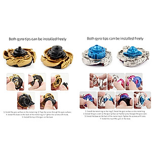 Gyros 6 Pieces Pack, Battling Tops Metal Fusion Starter Set with Stickers Two Launchers Gift Idea Toys for Boys Kids Children Age 6+…