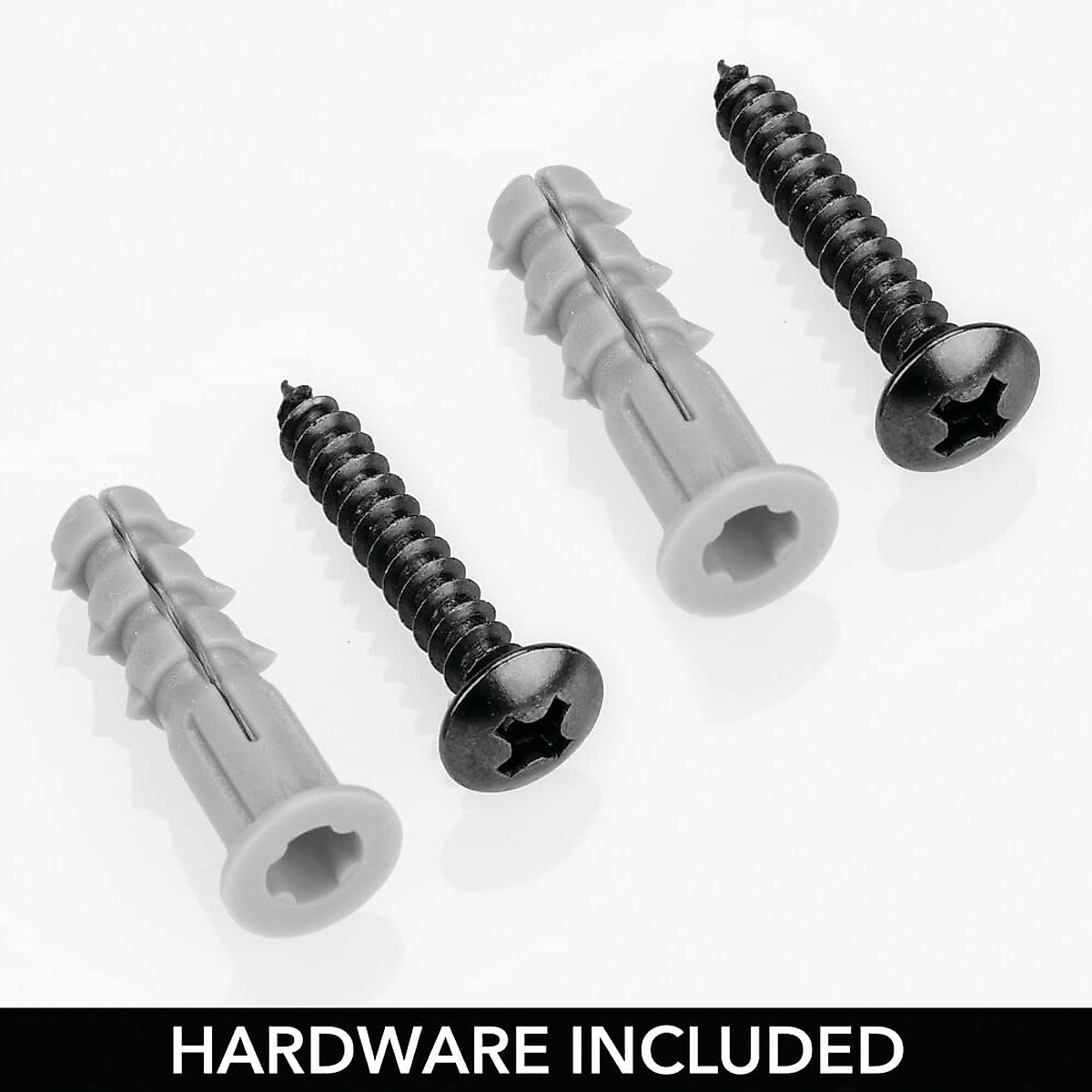 mDesign Steel Wall Mount Hair Dryer Holder, Styling Tool Storage Organizer Basket for Bathroom - Holds Hair Dryer, Flat Iron, Curling Wand, Hair Straighteners, Brushes - Arbor Collection - Matte Black