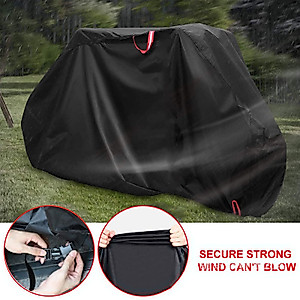 BAHULA Bike Cover, Outdoor Waterproof Bicycle Cover with Lock Hole, Rain Sun UV Dust Wind Snow Proof Bike Storage for Mountain Bike, Road Bike,Black,170X60X85cm