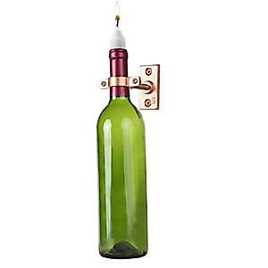 Lily's Home Bar Wall Mount Single Wine Bottle Display Holder, Industrial Design with Mounting Hardware, Works with Wine or Liquor Bottles, Copper Finish (4-1/2” x 1-3/8” x 2-3/4”)