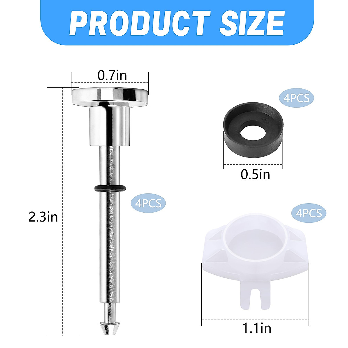 Nkiy Quen Set of 4 Tub Spout Diverter Repair Kit with Electroplating Surface-Bathtub Spout with Diverter Repair Kit-Tub Faucet Repair Replacement Parts for Broken or Leaking Repairs