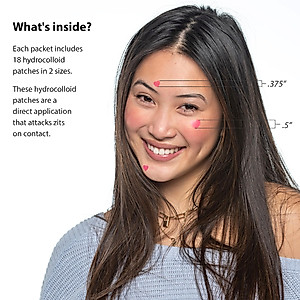 Frilliance Pink Heart Shaped Hydrocolloid Acne Pimple Patches for Zits and Blemishes (18 Count, 2 Sizes) Spot Treatment Stickers for Face & Skin, Vegan and Cruelty Free