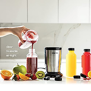 DECADORN 12oz Plastic Juice Bottles For Juicing - 20 Pack Plastic Bottles With Caps - MADE IN USA Juicing Bottles Reusable With Lids - Juicer Bottles With Tamper Evident Caps