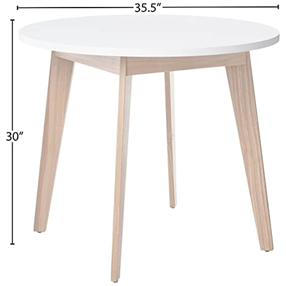 Amazon Brand – Rivet Noah Round Modern Ash Dining Table, 35.4"W, White