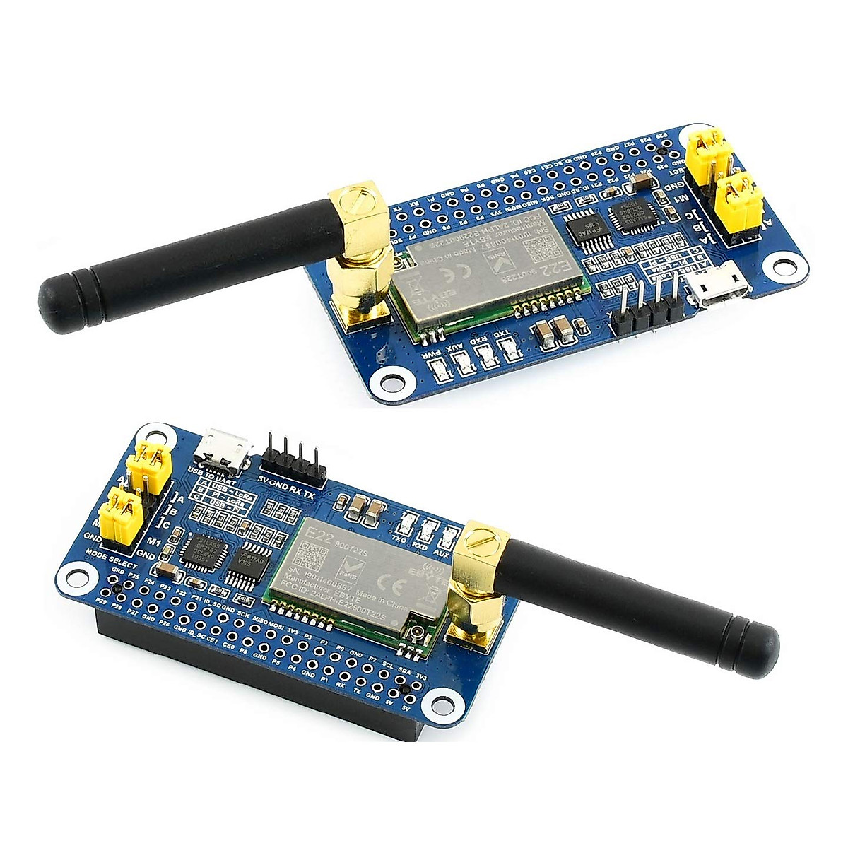 SX1262 LoRa HAT for Raspberry Pi Series Boards 915MHz Frequency Band,Support Data Transmission up to 5km,Wake on Radio,Wireless Config, Carrier Sensing, Communication Key