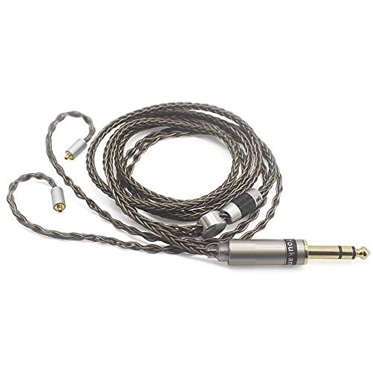 Youkamoo 6.35mm 8 Core Silver Plated Braided Earphone Replacement Upgrade Cable Silver Plated Wire Earphone Cable for SE215 SE425 UE900s TIN Audio T2 T3 BGVP (MMCX)