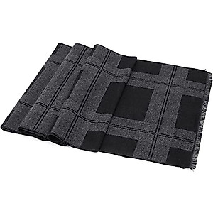 Zando Black Scarf for Men Scarf Winter Soft Scarf Mens Striped Scarf Cotton Scarf Designer Scarf Cashmere Scarves Wrap Scarf Lightweight Scarf Checkered Scarf