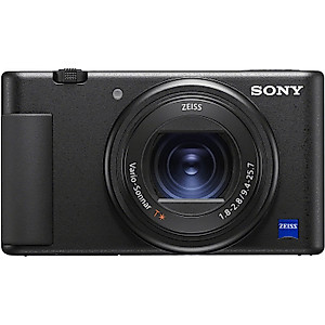 Sony Intl. ZV-1 Digital Camera (Black) ZEISS Vario-Sonnar 24-70 F1.8-2.8mm Vlogging/Video Creator Bundle with Portable LED Light, 64Gb Memory Card, Cleaning Kit + Accessories, ZV1
