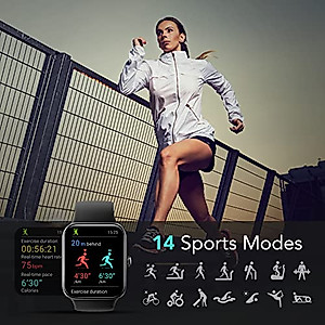SKG Smart Watch, Fitness Tracker with 5ATM Swimming Waterproof, Health Monitor for Heart Rate, Blood Oxygen, Sleep, 1.7'' Touch Screen Bluetooth Smartwatch Fitness Watch for Android-iPhone iOS, V7