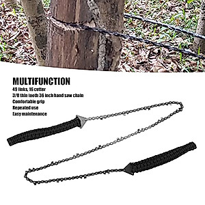 Pocket Chainsaw with Handles, 49 Knots Folding Handle Chain for Garden Logging Pruning