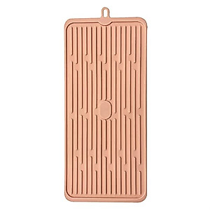 BIENKA GIZTAT，Under Sink mat Silicone Drying Mat for Kitchen Counter Silicone Sink Mats Silicon Dish Dry Mat Heat Resistant Kitchen Mat Drainage Rack (Color : Pink)
