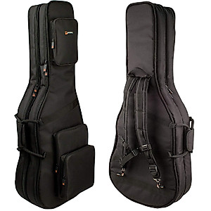 Protec CF234DBL Double Electric Guitar Gig Bag, Gold Series (Fits Strat, Tele, & Les Paul Shaped Guitars),Black