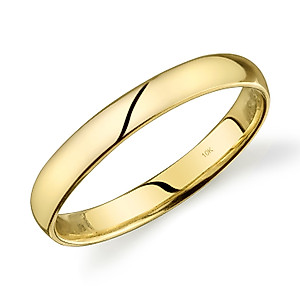 Tesori & Co 10k Yellow Gold Light Comfort Fit 3mm Wedding Band Size. 7