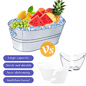 4 Gallon Ice Buckets for Parties, IKAYAS Galvanized Metal Ice Bucket Ice Tub with Scoop for Cocktail Bar Mimosa Bar Supplies, Large Champagne Bucket Beer bucket Metal Tub (2 Pack)