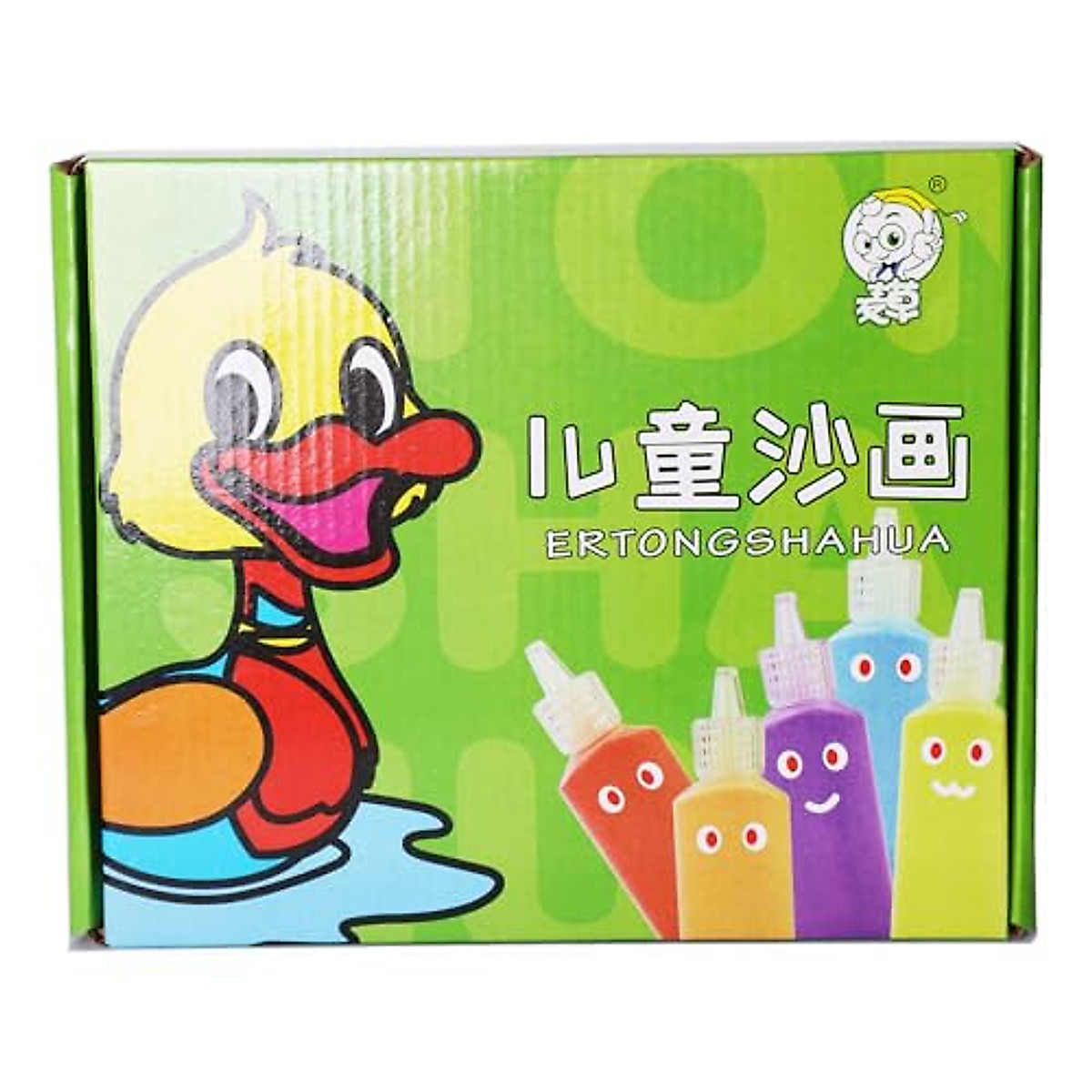 Berry President Sand Painting Cards Art Kids Coloring DIY Paper Craft Kit with 12 Bottles Colored Sand for 4 5 6 7 Year Old Children Kids (12 Bottles, Green)