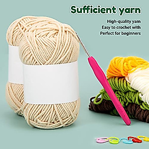 Karsspor Crochet Kit for Beginners - 4 PCS Hanging Potted Plants, Beginner Crochet Kit for Adults with Easy to Follow Tutorials, Complete Crochet Kit for Beginners Adults (Patent Product)