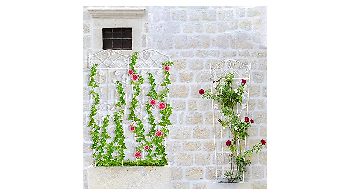 XYADX Trapezoidal Garden Trellis for Climbing Plants Outdoor, Sturdy ...