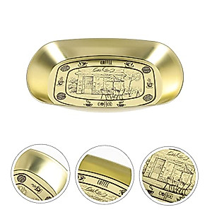 Cabilock Pastry Tray Cupcake Stand Tinplate Fruit Plate Golden Thicken Tray Decorative Tray Cake Plate Server