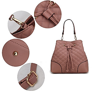MKF Collection Crossbody Bucket Shoulder Bag for Women Handbag & Wristlet Wallet Purse Set