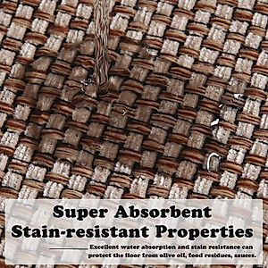 Yancorp Kitchen Rugs Set of 2 PCS Long Kitchen Mats for Floor Kitchen Rug Non-Slip Washable Jute Kitchen Rug Gray Runner Rugs Hallway