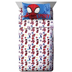 Jay Franco Marvel Spidey and His Amazing Friends Team Spidey Toddler Size Sheet Set - 3 Piece Set Super Soft and Cozy Kid’s Bedding - Fade Resistant Microfiber Sheets (Official Marvel Product)