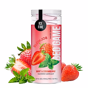 Flavored Lube for Oral Blowjob Jelly Sex Oral Water for Couple Adult, No Rinse Lubricant 10 -Pack (Strawberry & Mint)