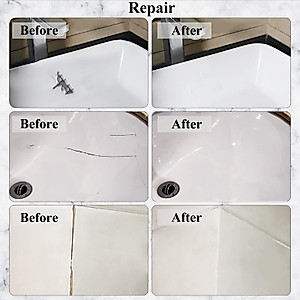 Bathtub Repair Kit-Porcelain Repair Kit-Acrylic Tub Repair Kit for Porcelain, Enamel, Fiberglass Tub Repair Kit-Marble Repair, Porcelain Sink Repair, Fiberglass Shower Repair Kit-Bath Repair Kit White
