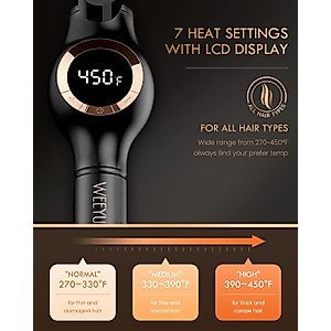 Curling Iron 1 Inch Barrel, Long Barrel Curling Wand for Hair, Ceramic Tourmaline Hair Curling Iron Double Voltage(100-240V)