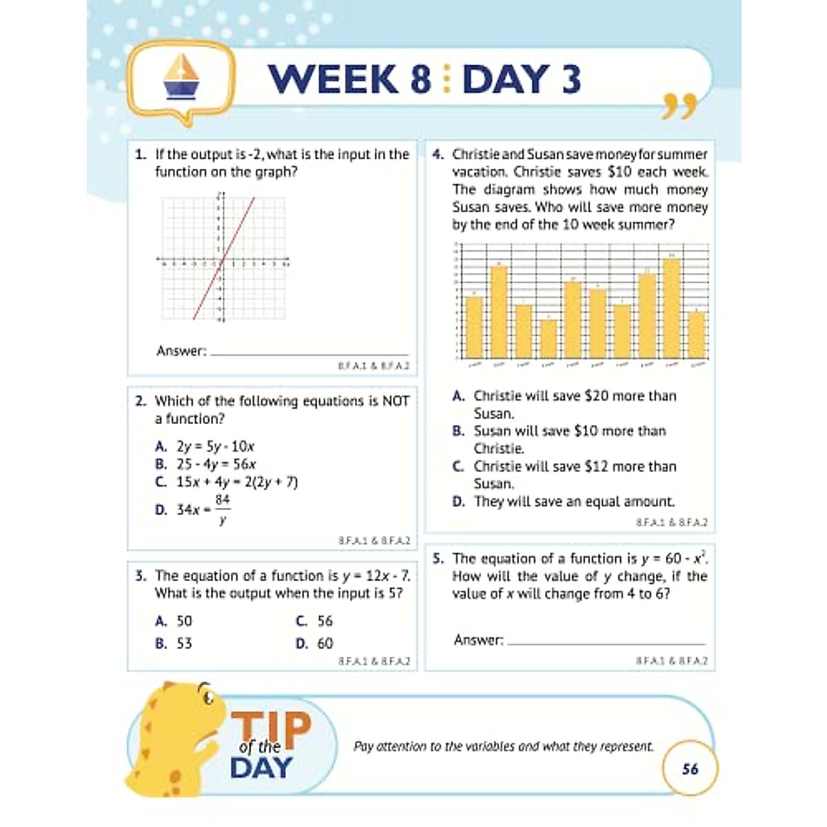 8th Grade Common Core Math: Daily Practice Workbook | 1000+ Practice Questions and Video Explanations | Argo Brothers (Next Generation Learning Standards Aligned (NGSS))
