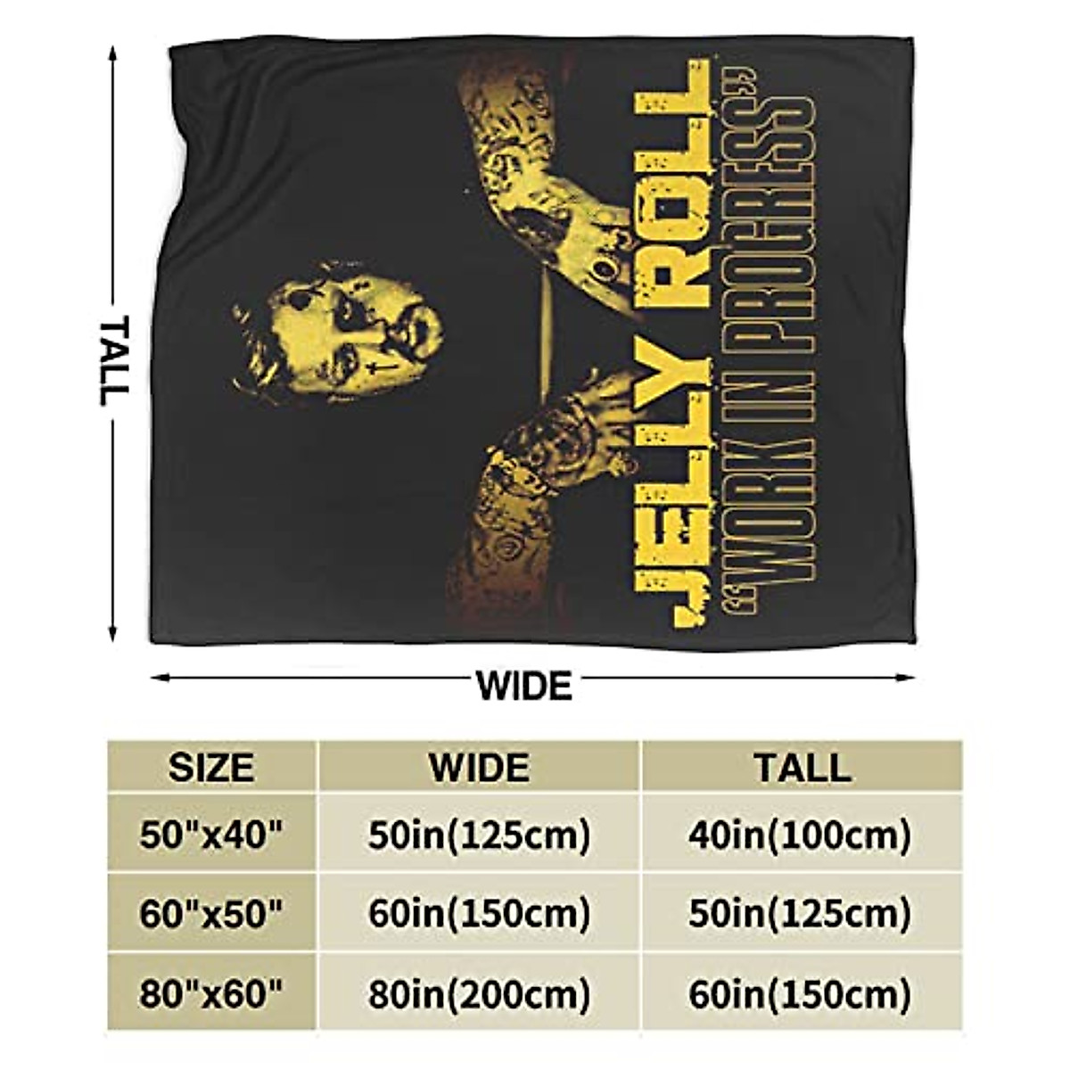 Jelly Rapper Rock Roll Blanket Flannel Fleece Micro Throw Blanket All Seasons Lightweight Air Conditioner Luxury Blanket for Living Room/Bedroom/Sofa/Camping 50"x40"