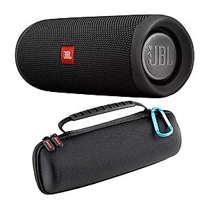 HOMEQUIP case for JBL Flip 5 with Speaker Flip 5 | Waterproof Portable Wireless Bluetooth Speaker Bundle Hard Shell Case - Rechargeable Battery, 2.5 Hours Charging, 12 Hours Playtime.
