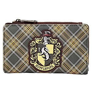 Loungefly Harry Potter Hufflepuff Plaid Pattern Faux Leather Wallet