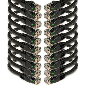 iMBAPrice 15' Cat5e Network Ethernet Patch Cable, 10 Pack, Black (IMBA-CAT5-15BK-10PK)