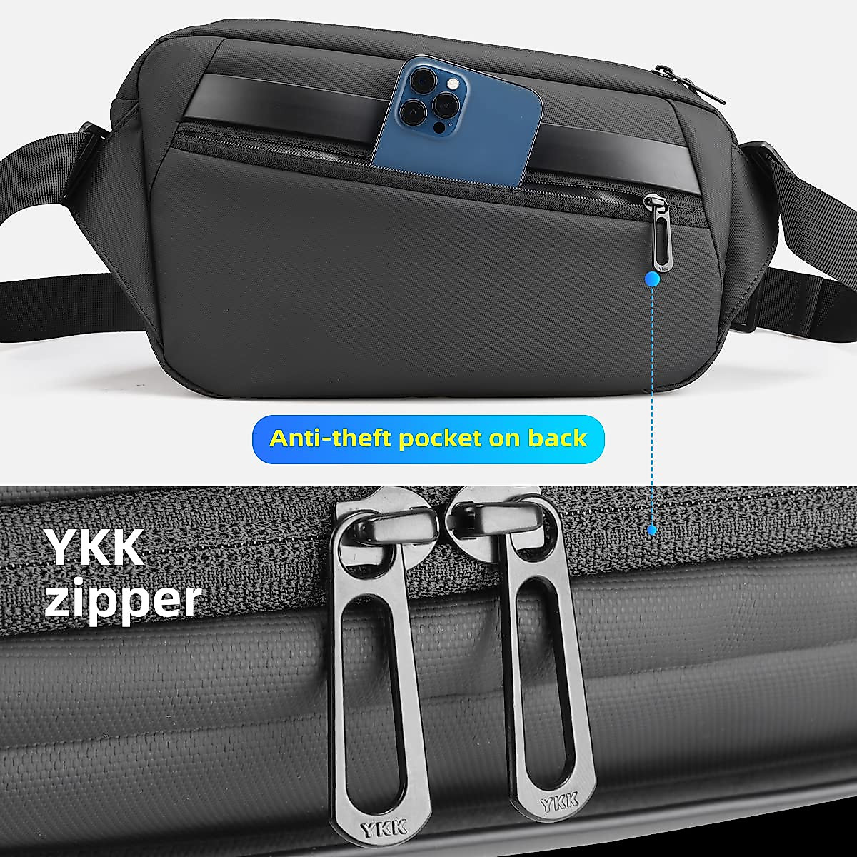 Compact EDC Sling Bag, Minimalist Chest Shoulder Backpack Crossbody Bag for Men and Women, Lightweight Everyday Carry Bag for Travel Work Gym Sport