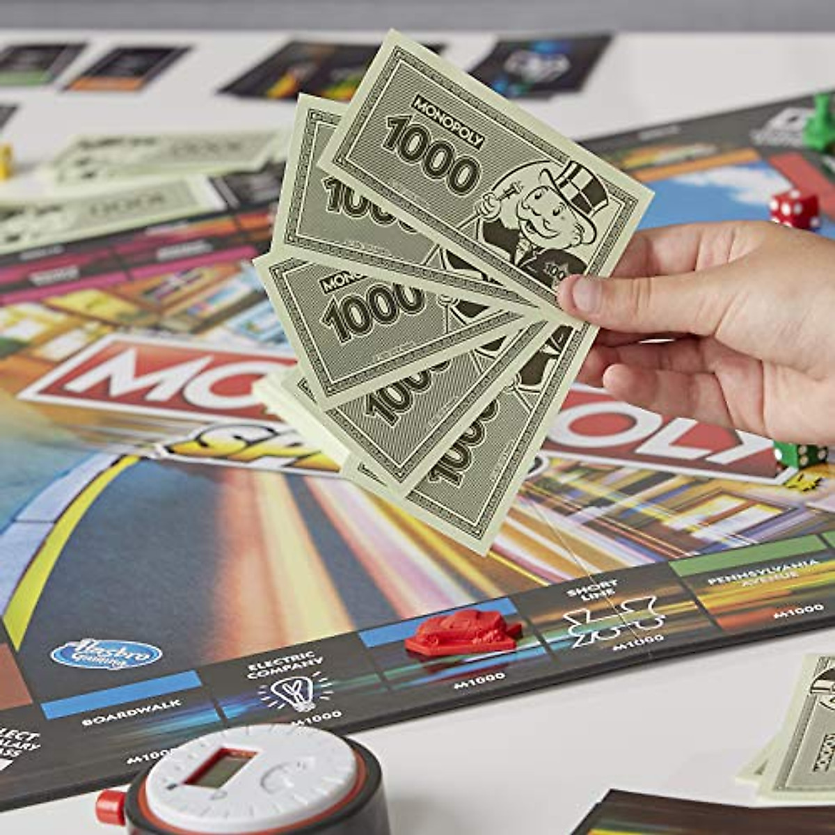 Monopoly Speed Board Game, Play in Under 10 Minutes, Fast-Playing Board Game for Ages 8 and Up, Game for 2-4 Players